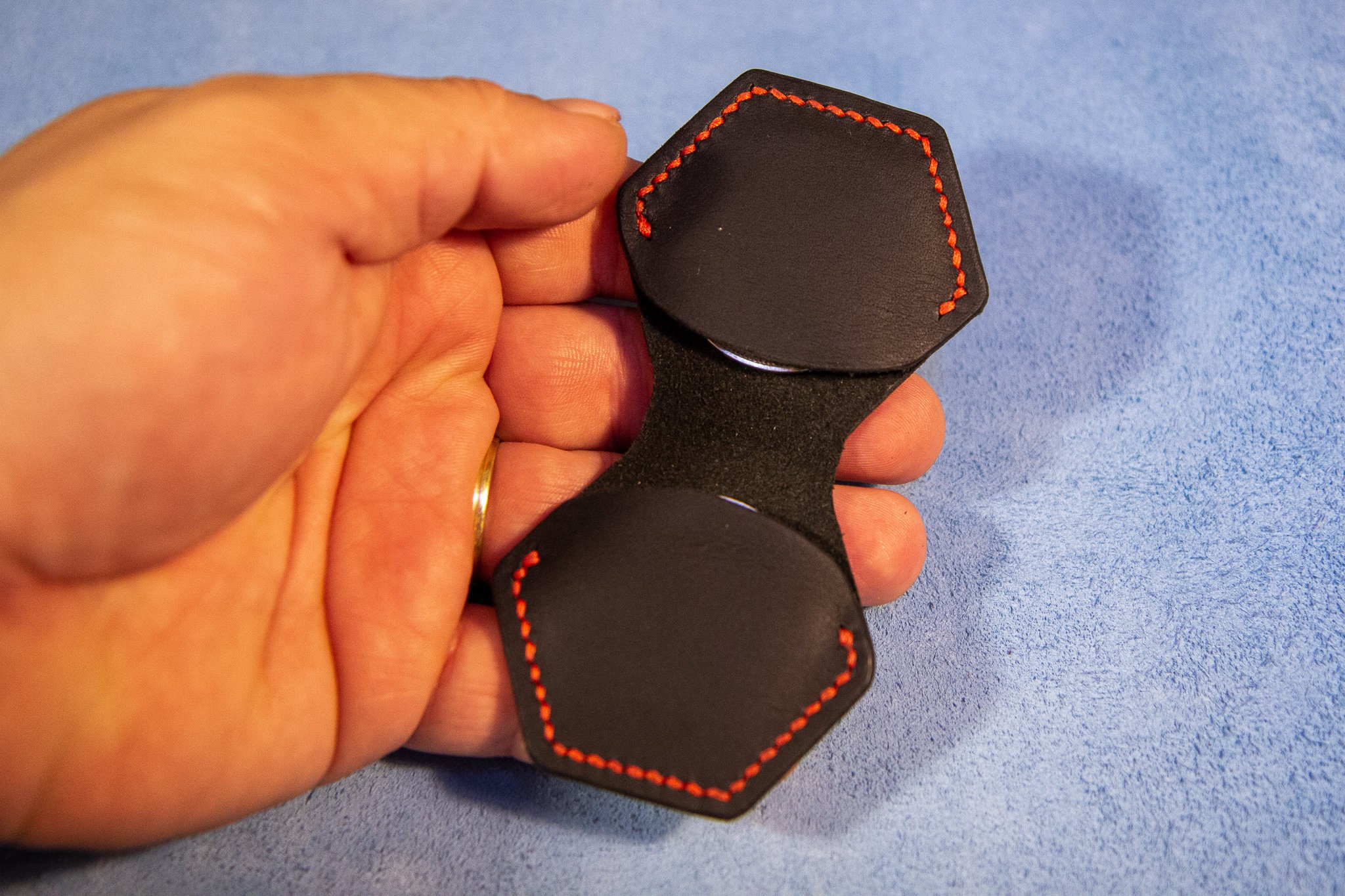 Leather EDC Coin Sleeve for two coins - Lucky Coin Slip - Brown Bear ...