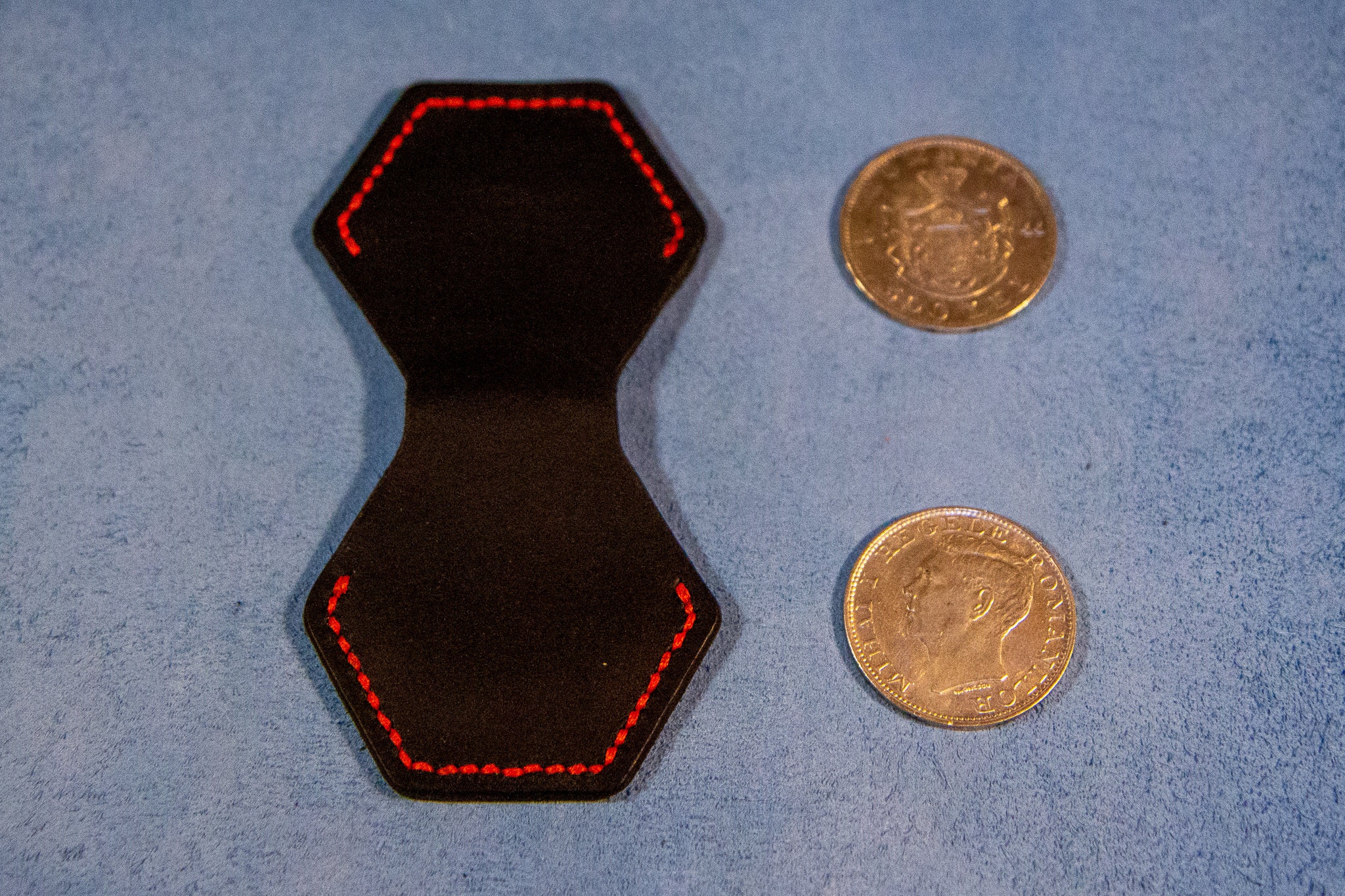 Leather EDC Coin Sleeve for two coins - Lucky Coin Slip - Brown Bear ...