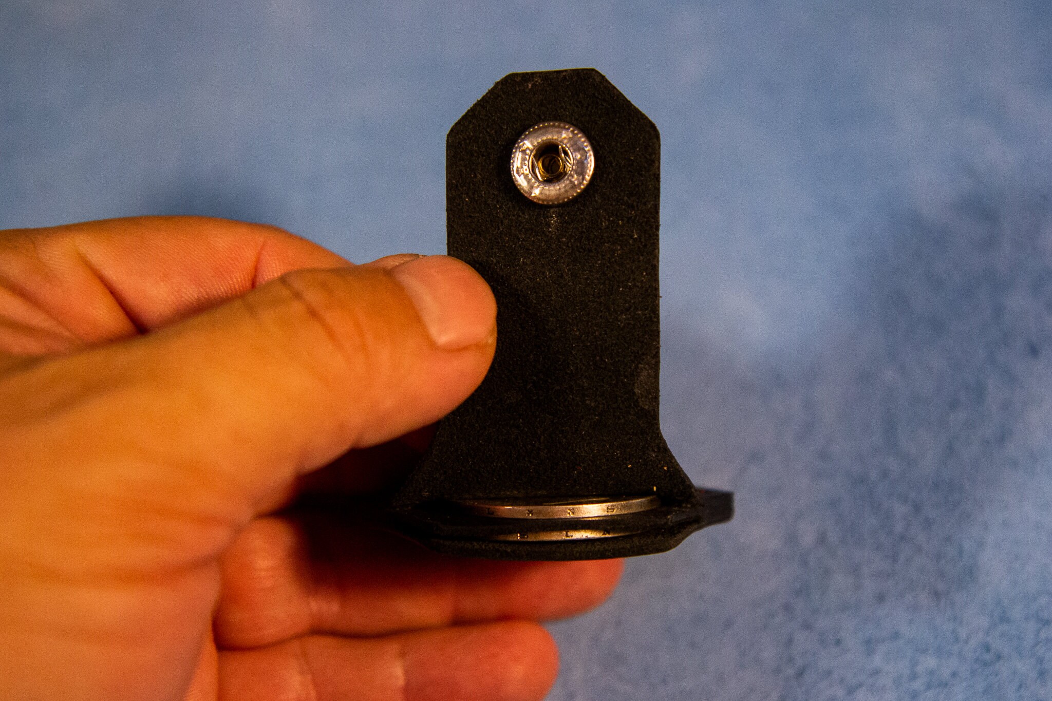 Leather EDC Coin Sleeve for two coins - Brown Bear Leatherworks