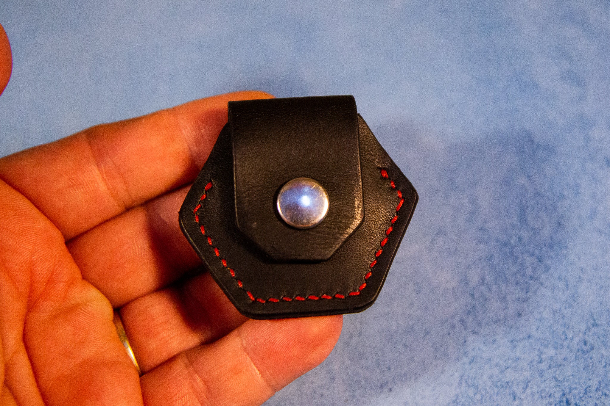 Leather EDC Coin Sleeve for two coins - Brown Bear Leatherworks