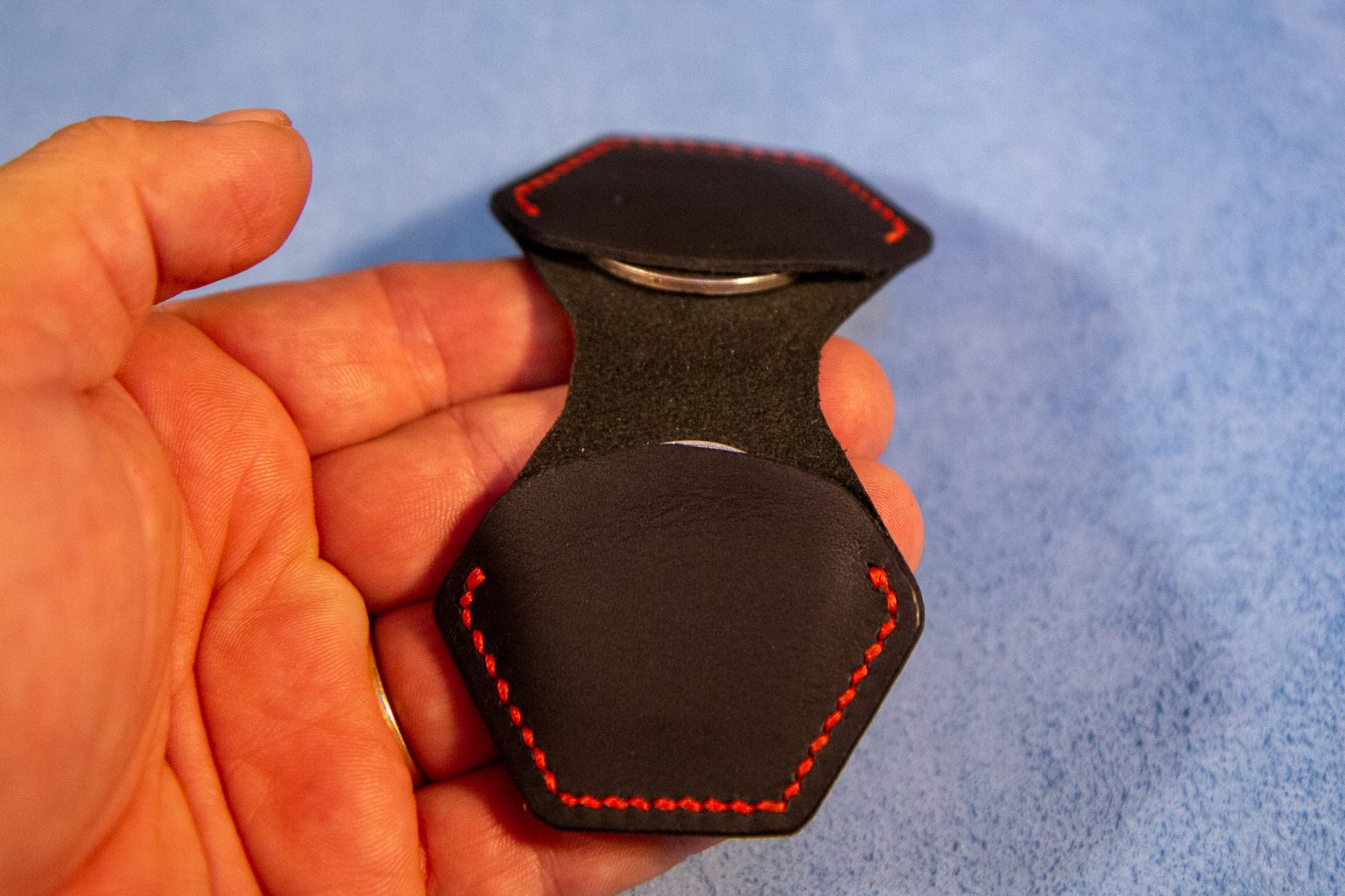 Leather EDC Coin Sleeve for two coins - Lucky Coin Slip - Brown Bear ...