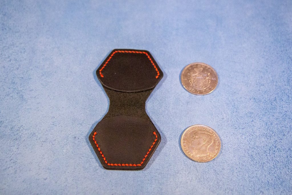 Leather EDC Coin Sleeve for two coins - Lucky Coin Slip - Brown Bear ...