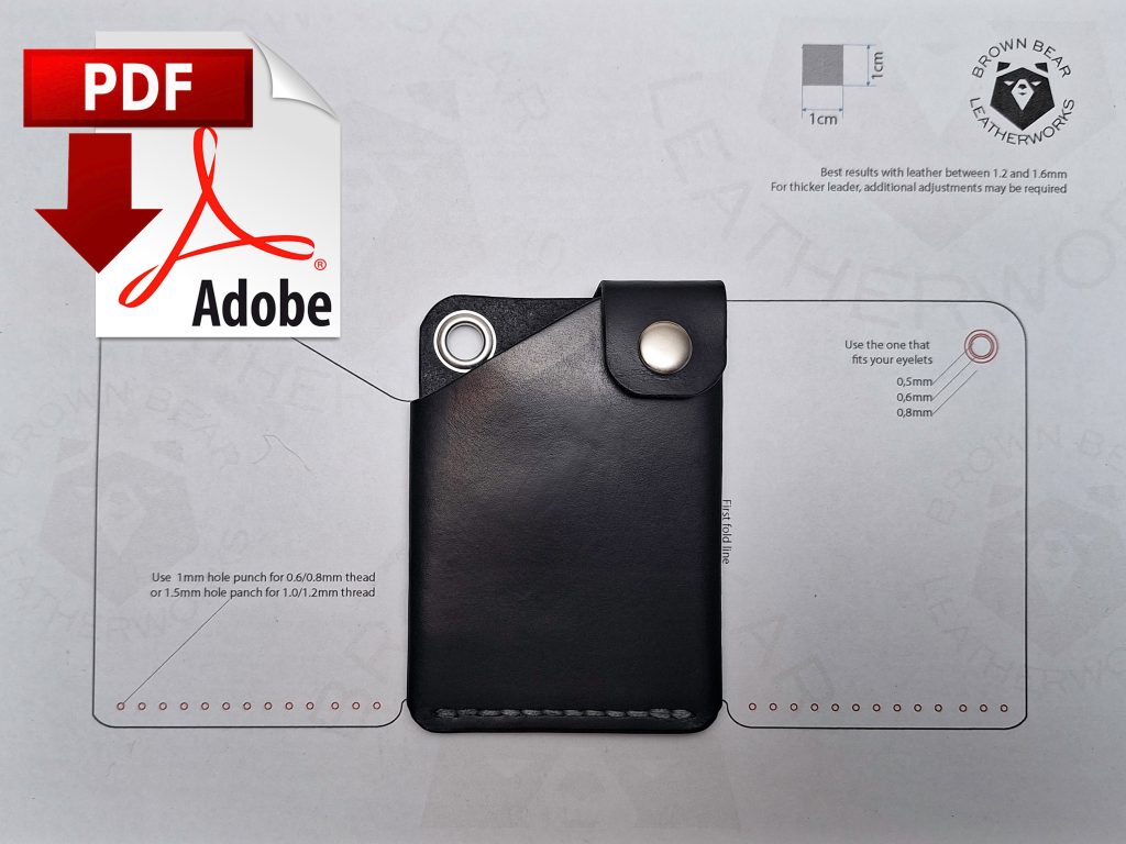 Wallet no.44 template with video tutorial - Leather Card Wallet ...